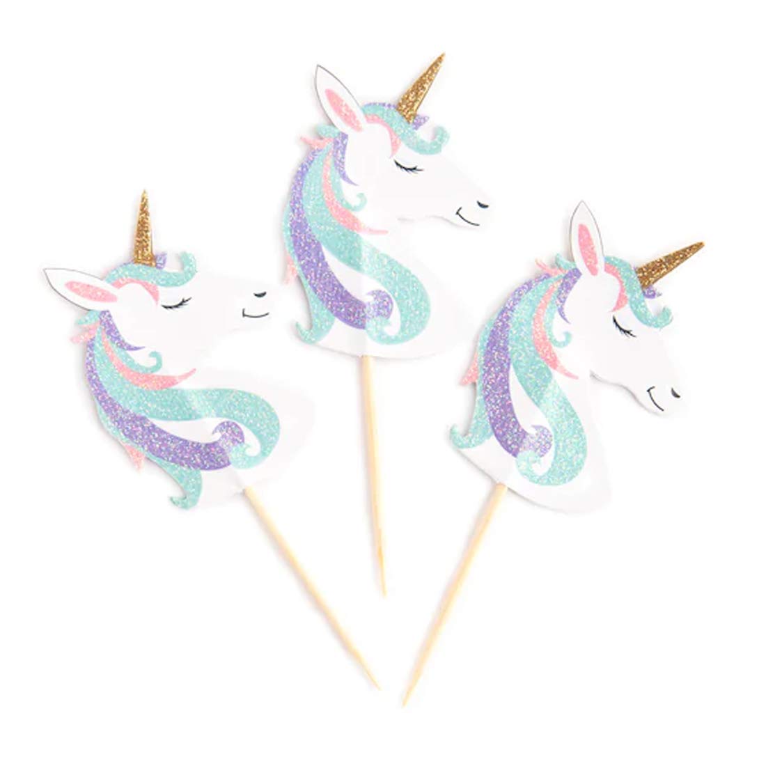 Glittery Unicorn Treat Toppers by Celebrate It