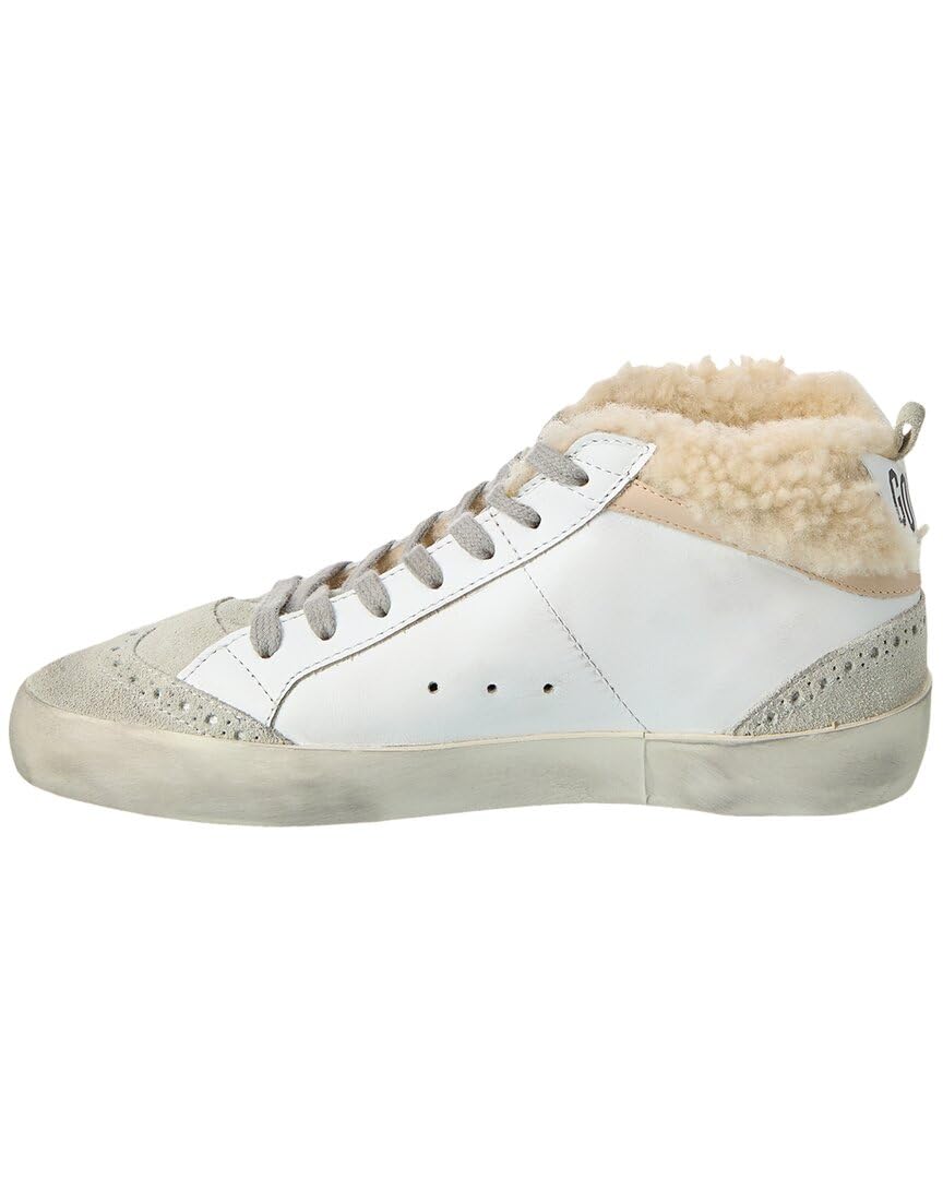 Golden Goose Midstar Leather & Shearling Sneaker, 38, White