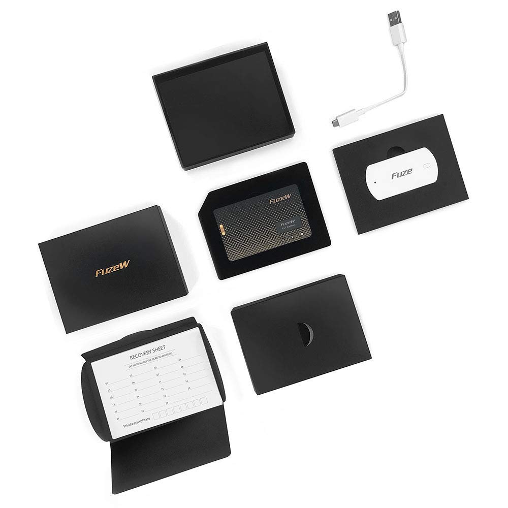 FuzeW , Wireless Bitcoin Hardware Wallet - Supports Multiple Cryptocurrency (Bitcoin, Ethereum, Dash Coin, Litecoin, Ripple, Bitcoin Cash, Doge Coin and More) | FuzeW | NOT A FUZE Card