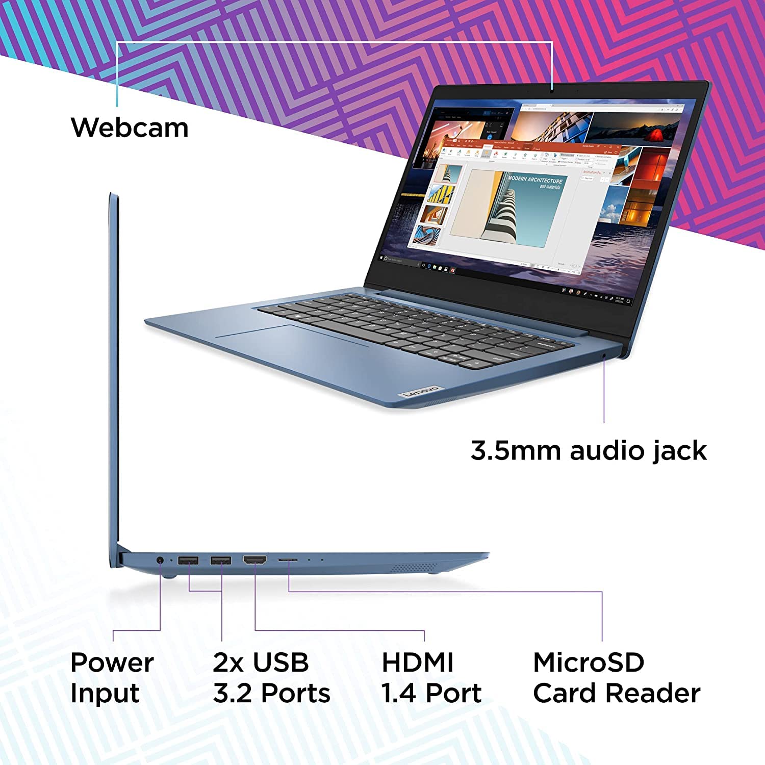 Lenovo IdeaPad 14" Light Laptop, Intel Celeron N4020 Up to 2.8Ghz, 4GB DDR4 RAM, 64GB eMMC SSD, Intel UHD Graphics 600, 8hours Battery Life, Bluetooth, Wi-Fi 5, Windows 10S w/3in1 Accessories