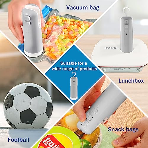 Handheld Vacuum Sealer, Mini Bag Sealer, 4 in 1 Multi-Function Automatic Heat Sealer, Portable Resealer Machine for Snacks Freshness and food storage, Vacuum Sealing Machine (Grey)