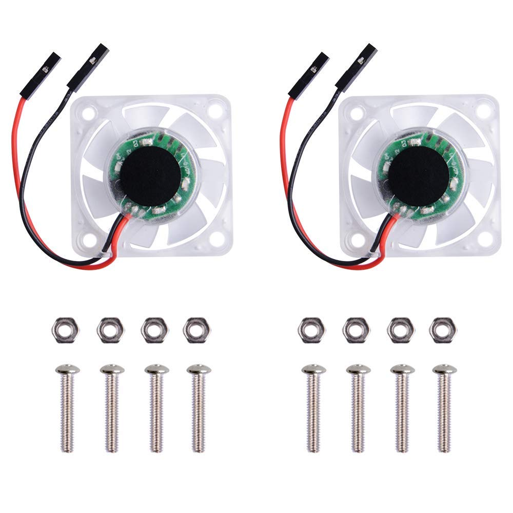 GeeekPi 4pcs Fan for Raspberry Pi 4, Quiet Cooling Fan 40x40x10mm 4010 Fan DC 5V 3.3V Brushless CPU Cooling Fan Cooler Radiator for Raspberry Pi 4 Model B, Raspberry Pi 3B+/3B/2B (Blue)