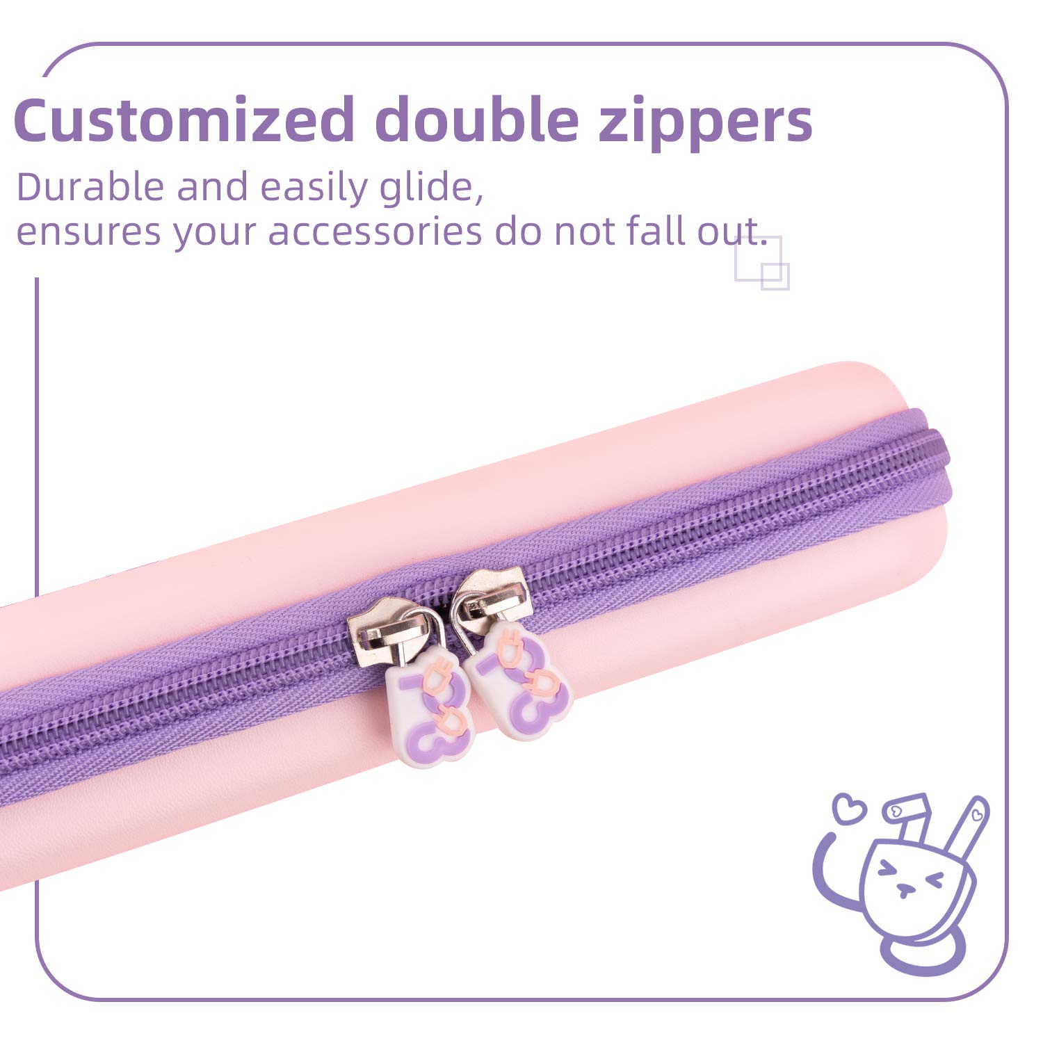 Geekshare Cute Plug Bunny Case Compatible with Nintendo Switch Lite - Portable Slim Travel Carrying Case fit Switch Lite & Game Accessories - with a Removable Wrist Strap