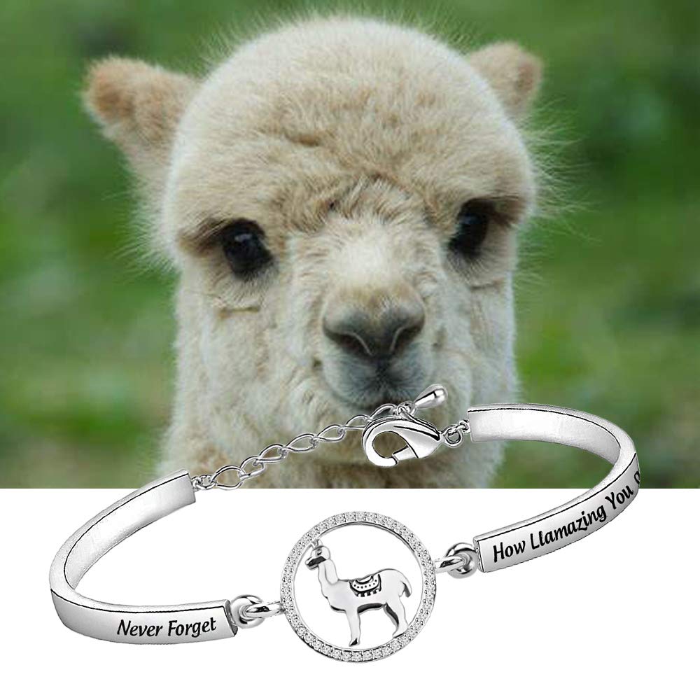 FOTAP Llama Gift Never Forget How Llamazing You Are Bracelet Alpaca Gifts (Llama S Bangle)