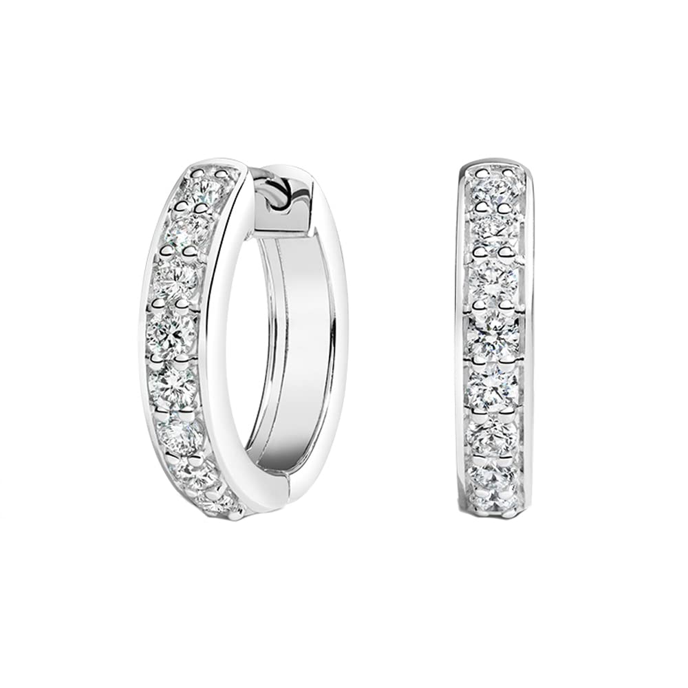 Hoop Earrings For Women 0.80 cttw Round Brilliant Cut White Moissanite Over 925 Sterling Silver