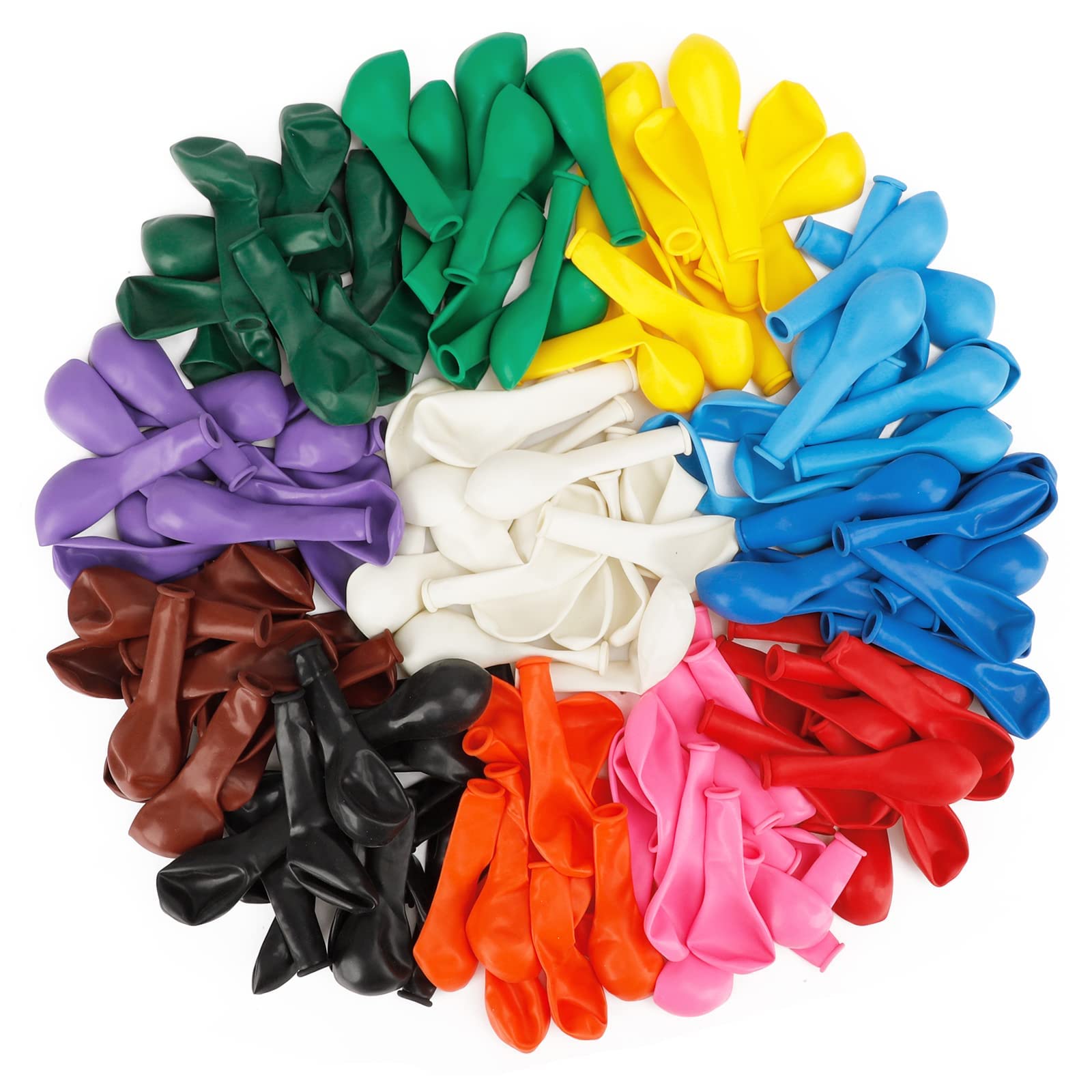 Holicolor 150pcs Balloons 5 Inch 12 Assorted Colors Rainbow Latex Balloons for Party Birthday Baby Shower Anniversary Festival Arch Garland Decoration