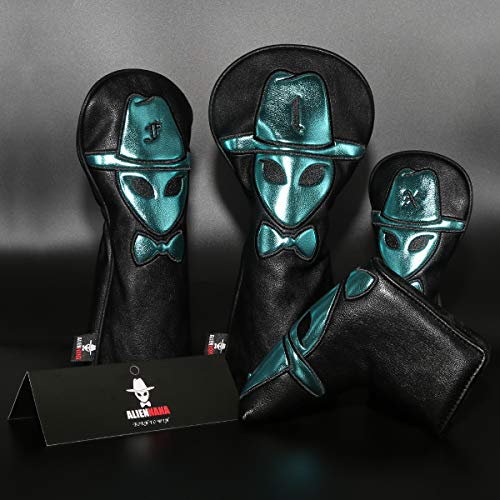 Golf Club Headcover Set Golf Driver Cover Fairway Cover Hybird Covers Iron Headcover Blade Putter Covers, Synthetic Leather Headcover