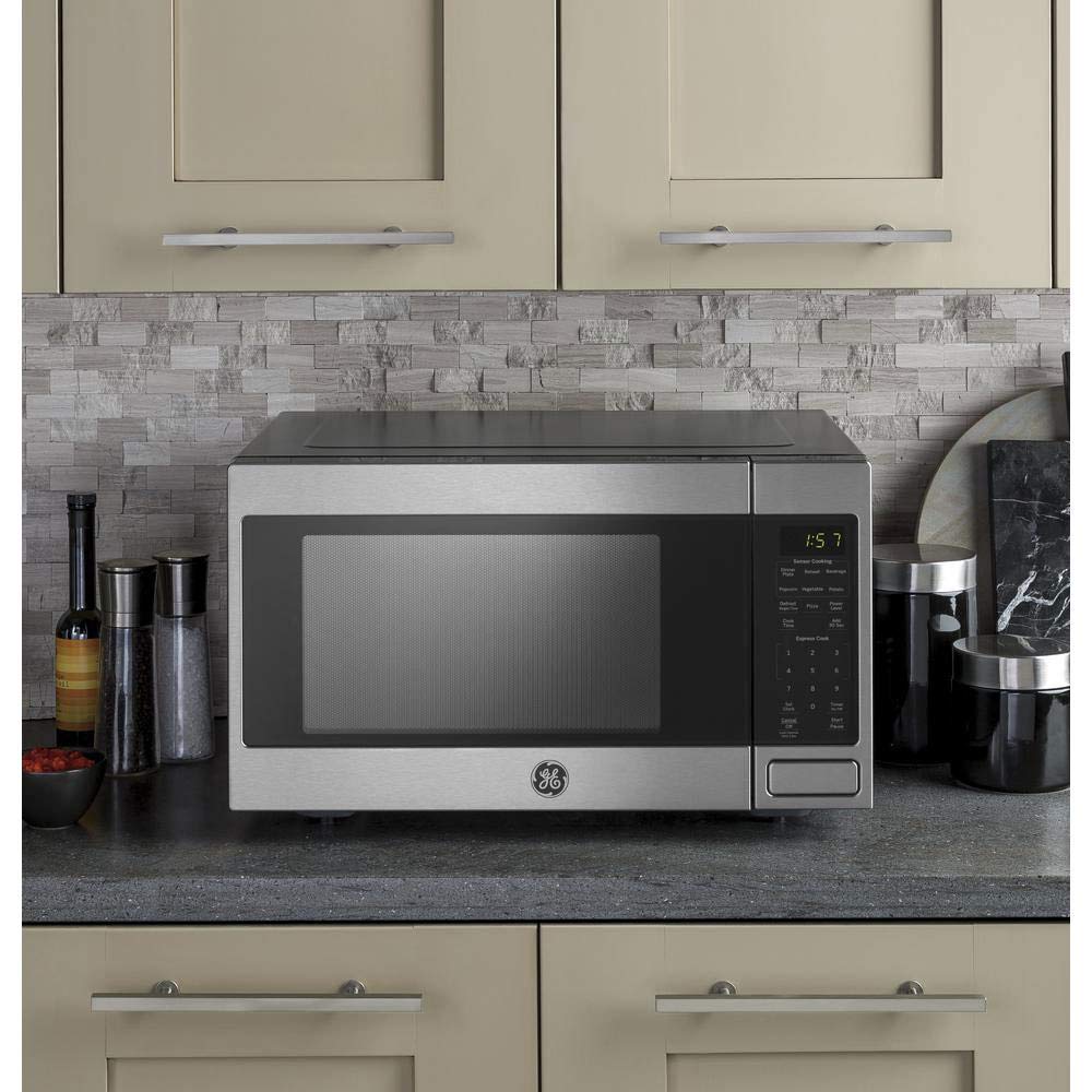 GE 1150 Watt Countertop Microwave Oven, Stainless Steel (Renewed)