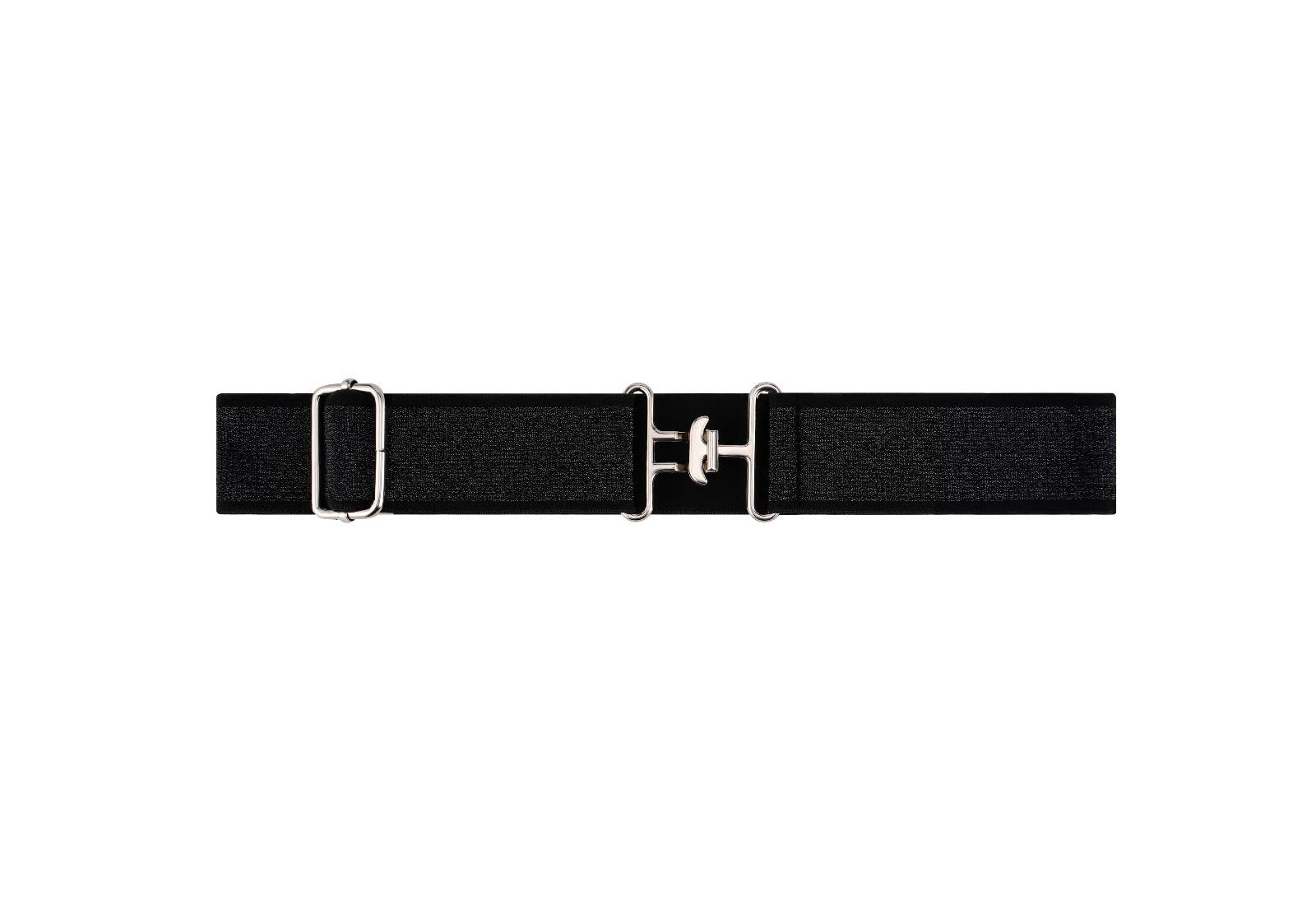 FREE RIDE EQUESTRIAN Belts, Horseback Riding Belts for Women, Stretchable And Comfortable Waist Belt (Black Sparkle with Silver Surcingle)