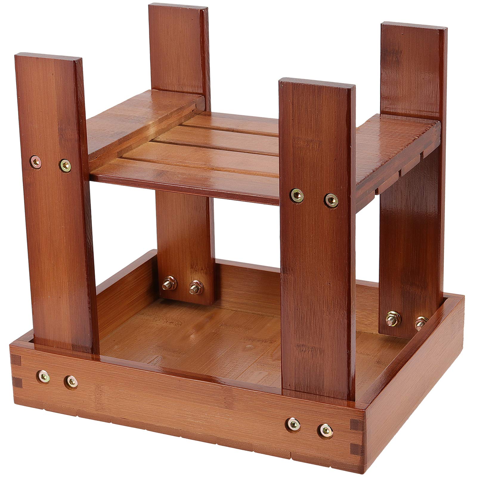 ZEONHAK 2 Pack 11 x 9 x 10 Inches Bamboo Step Stool, Bamboo Foot Stool, Bamboo Small Seat Stool for Garden, Living Room, Kitchen, Bathroom, Bedroom