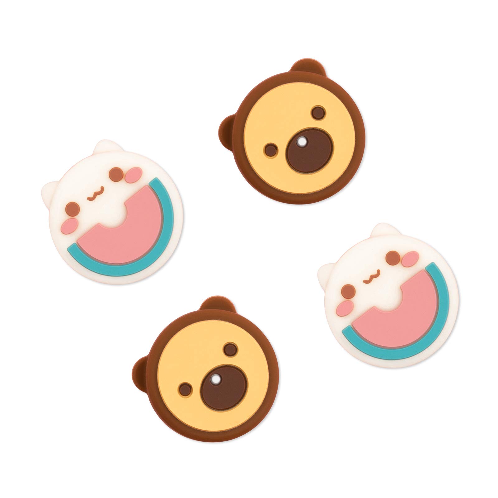 GeekShare Cute Animal Theme Xbox One Controller Thumb Grips, Thumbsticks Cover Set Compatible with Xbox One Controller, 2 Pair / 4 Pcs -- Watermelon Cat and Mousse Bear