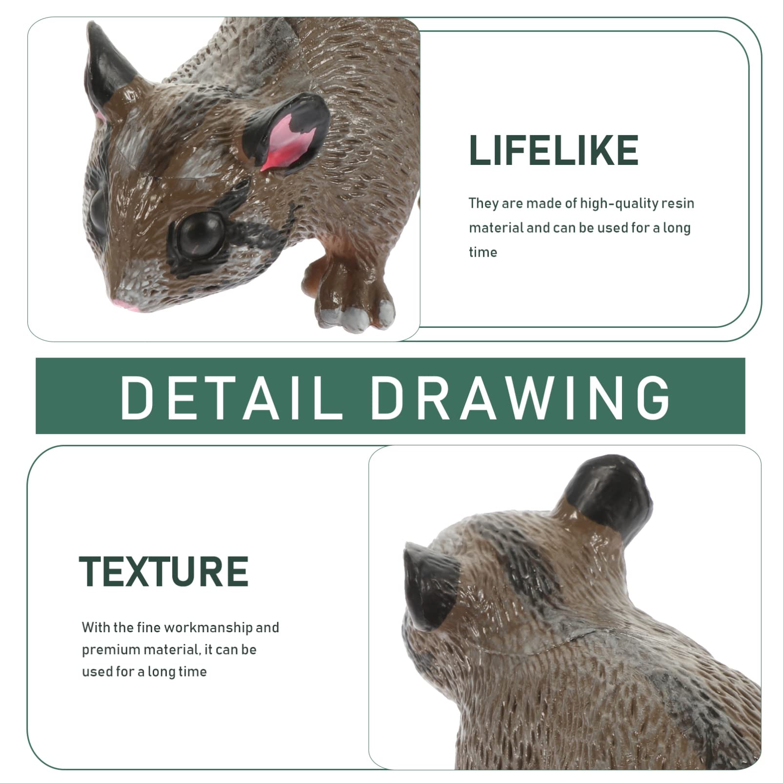 Healifty Rat Plush Sugar Glider Figurine Squirrel Statue Sugar Glider Figure Flying Squirrel Figurine Squirrel Figure Animal Squirrel Tabletop Decor