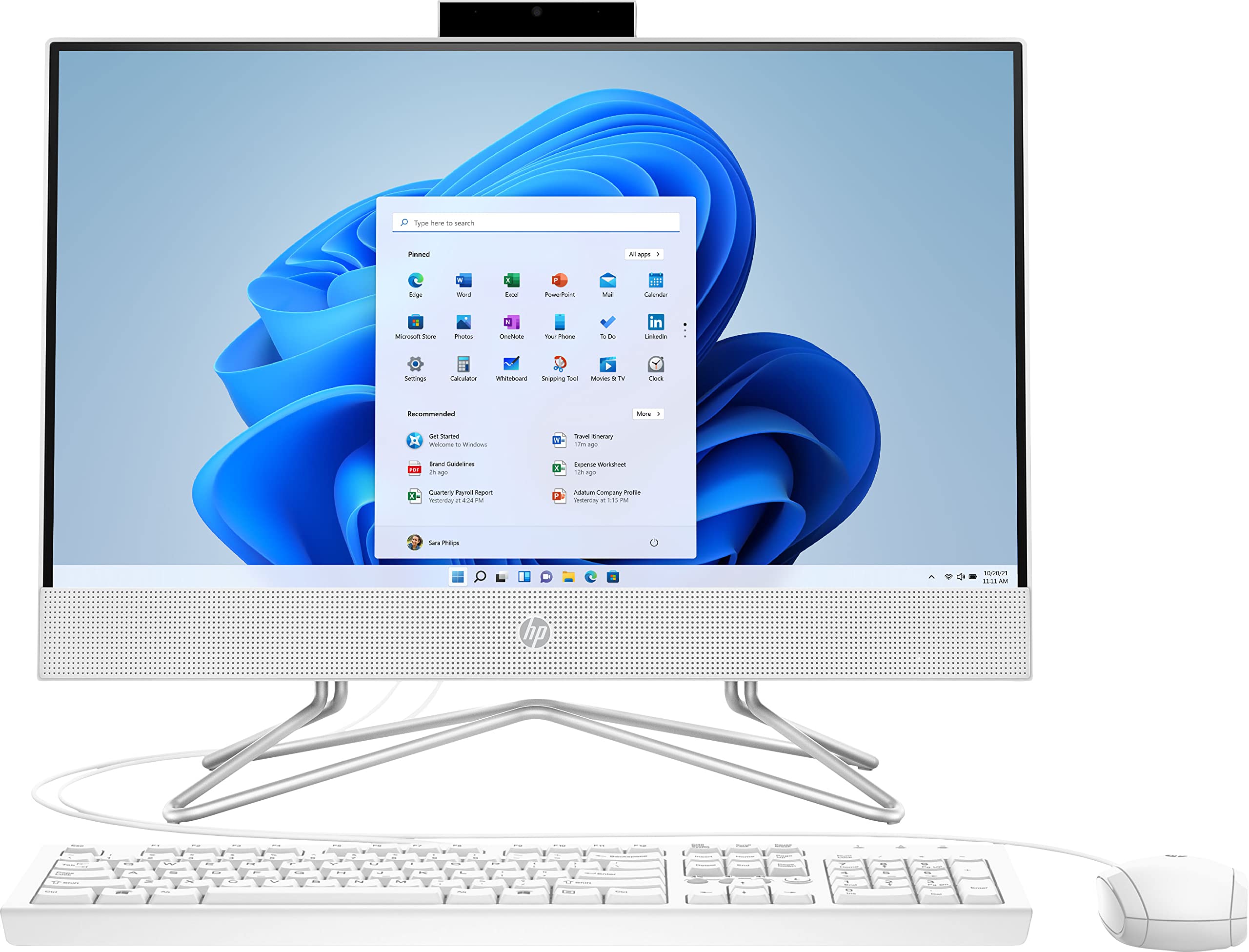 hp 22-inch All in One Desktop Computer, 21.5" FHD Display, Intel Pentium J5040 Processor, 32GB RAM, 1TB SSD, Webcam, Wi-Fi, Bluetooth, Keyboard, Mouse, Windows 11 Home White, JVQ MP