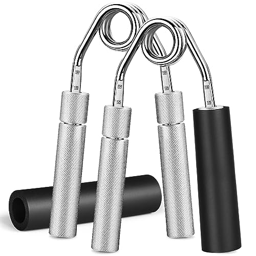 Hand Grip Strength 2 Pack, Metal Grip Strength Trainer No Slip Heavy-Duty with Adjustable Resistance 50-150 lbs, Forearm Exerciser for Muscle Building and Injury Recovery