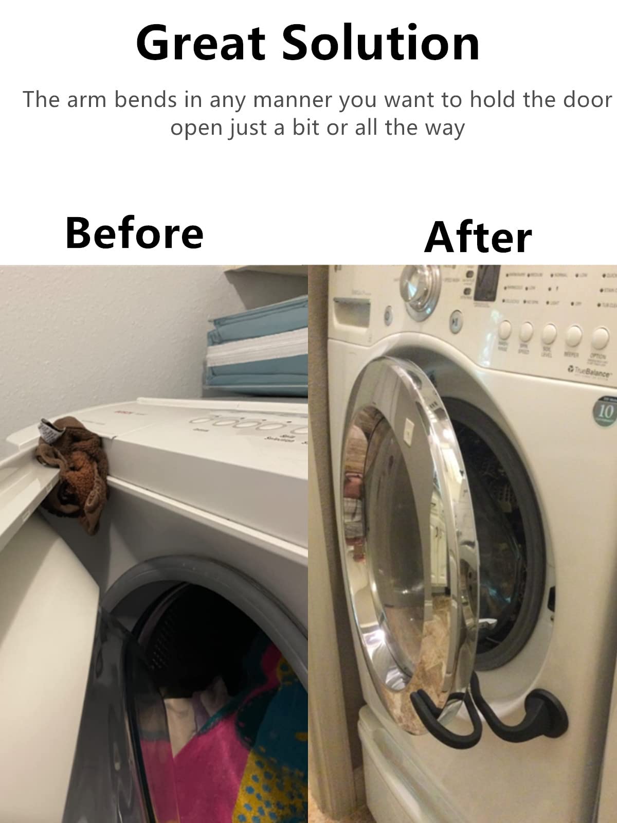Front Load Washer Door Prop, Magnetic Washing Machine Door Holder, Keep Washer Door Open, Flexible Prop Fits Most Washing Machines