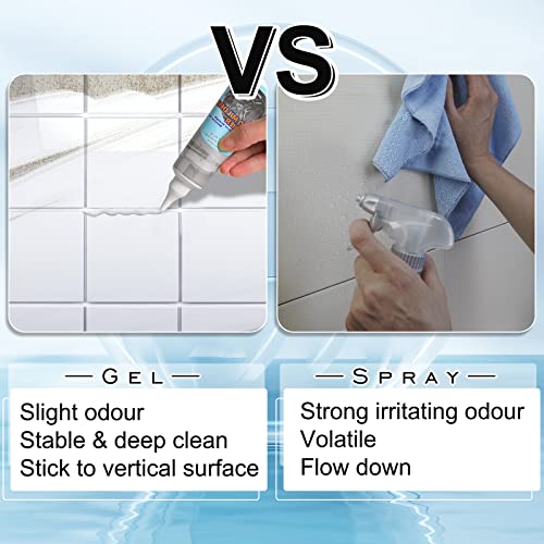 GELIVABLE Mold Remover Gel, Mold Stain Cleaner for Bathroom, Household Shower, Kitchen Sinks, Toilet, Tile, Grout, Walls, Washing Machine and Refrigerator Strips - 4 Fl.Oz(Pack of 2)