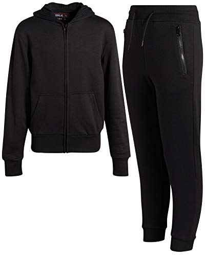 Galaxy by Harvic Boys’ Jogger Set – 2 Piece French Terry Sweatshirt and Sweatpants (S-XL), Size X-Large, Black