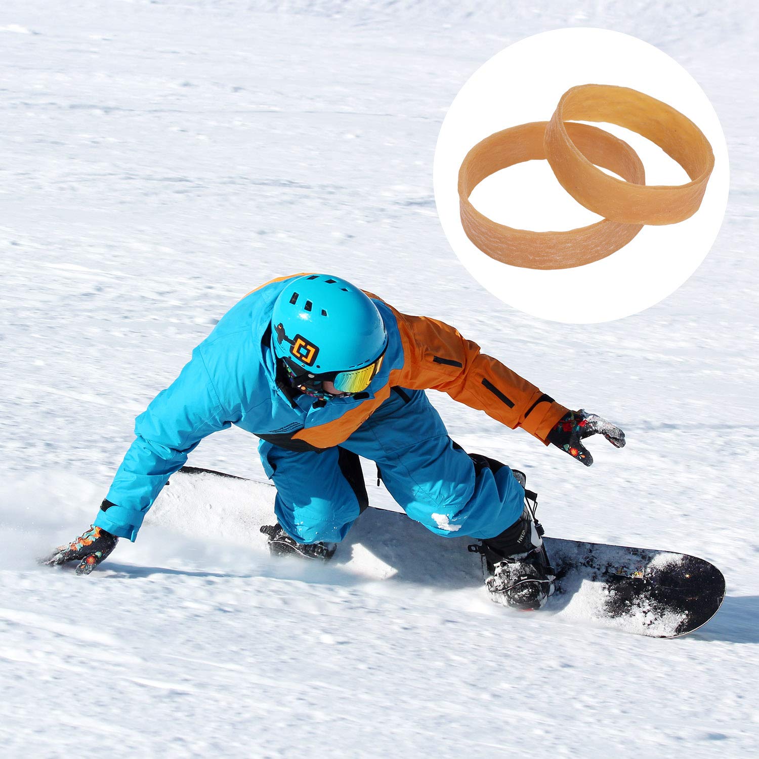 Gejoy 20 Pieces Ski Brake Retainers Rubber Brake Band Snowboard Retainers for Outdoor Sports