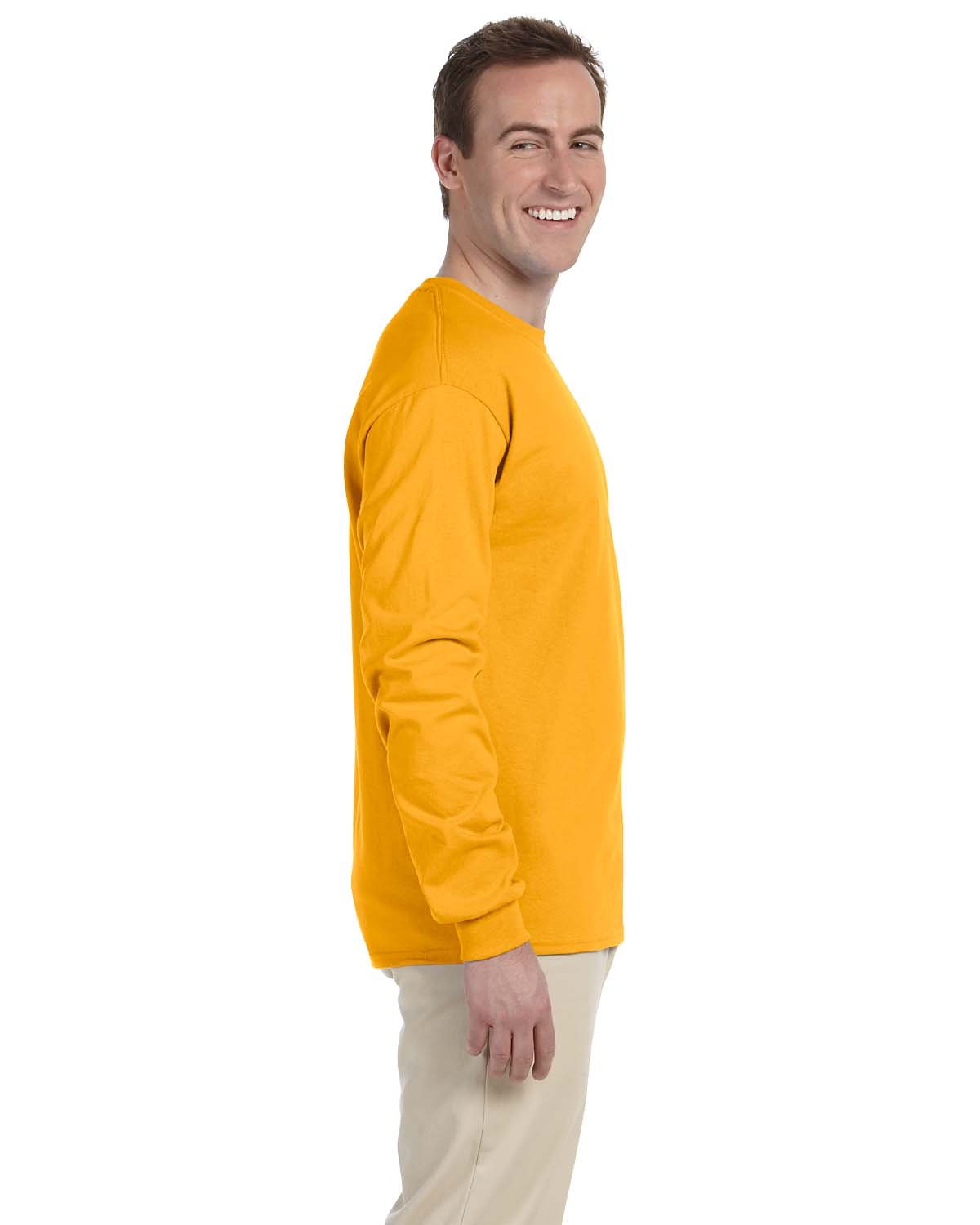 Fruit of the Loom Adult 5 oz. HD Cotton™ Long-Sleeve T-Shirt XL GOLD