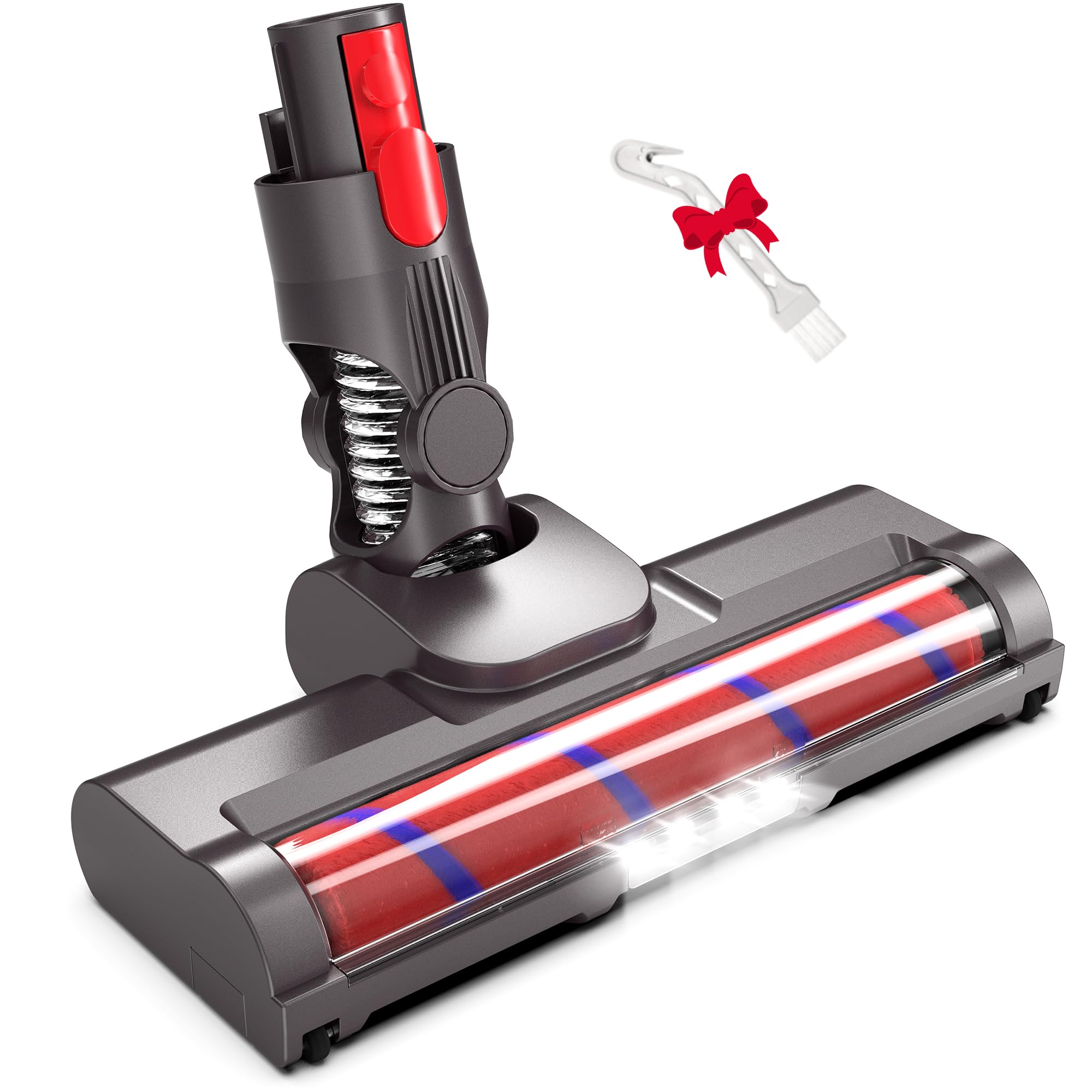 Haoyijor Vacuum Attachments Motorhead for Dyson V15 V8 V7 V10 V11, Hardwood Floor Attachment for Dyson, Soft Roller Brush Head Replacement with LED Light