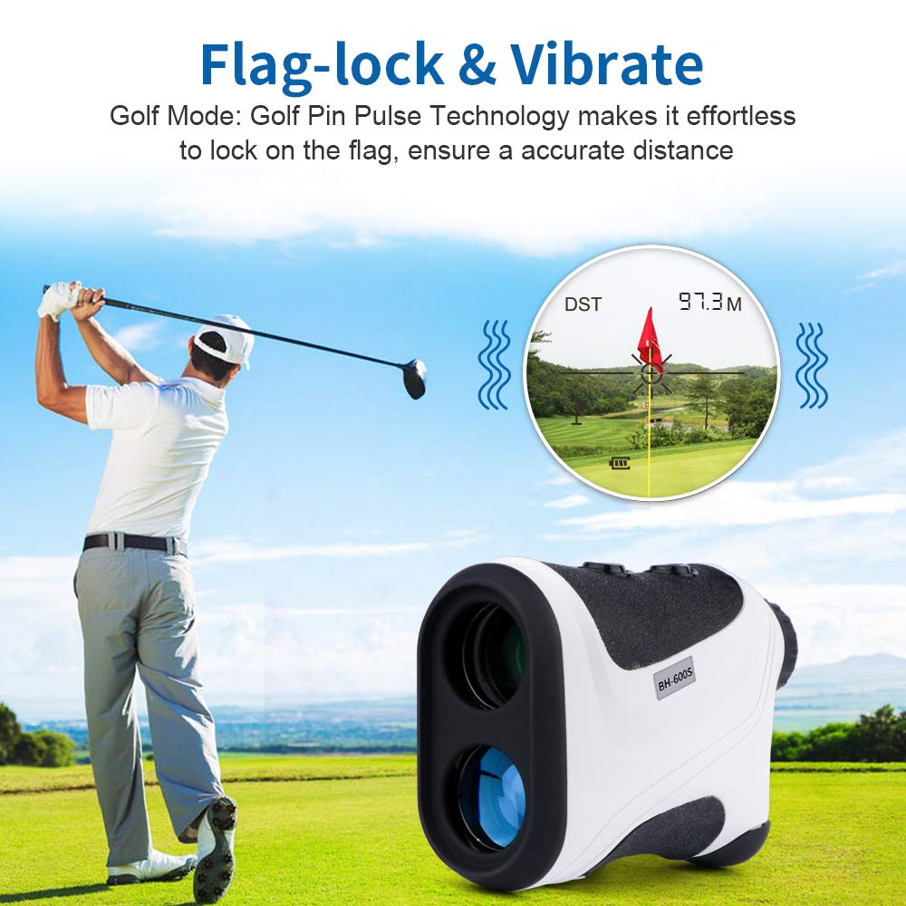 Golf Hunting Laser Range Finder 800 Yards High-Precision Flag Lock Hunter Scope for Golfing Hunting, Free Battery (CS600)
