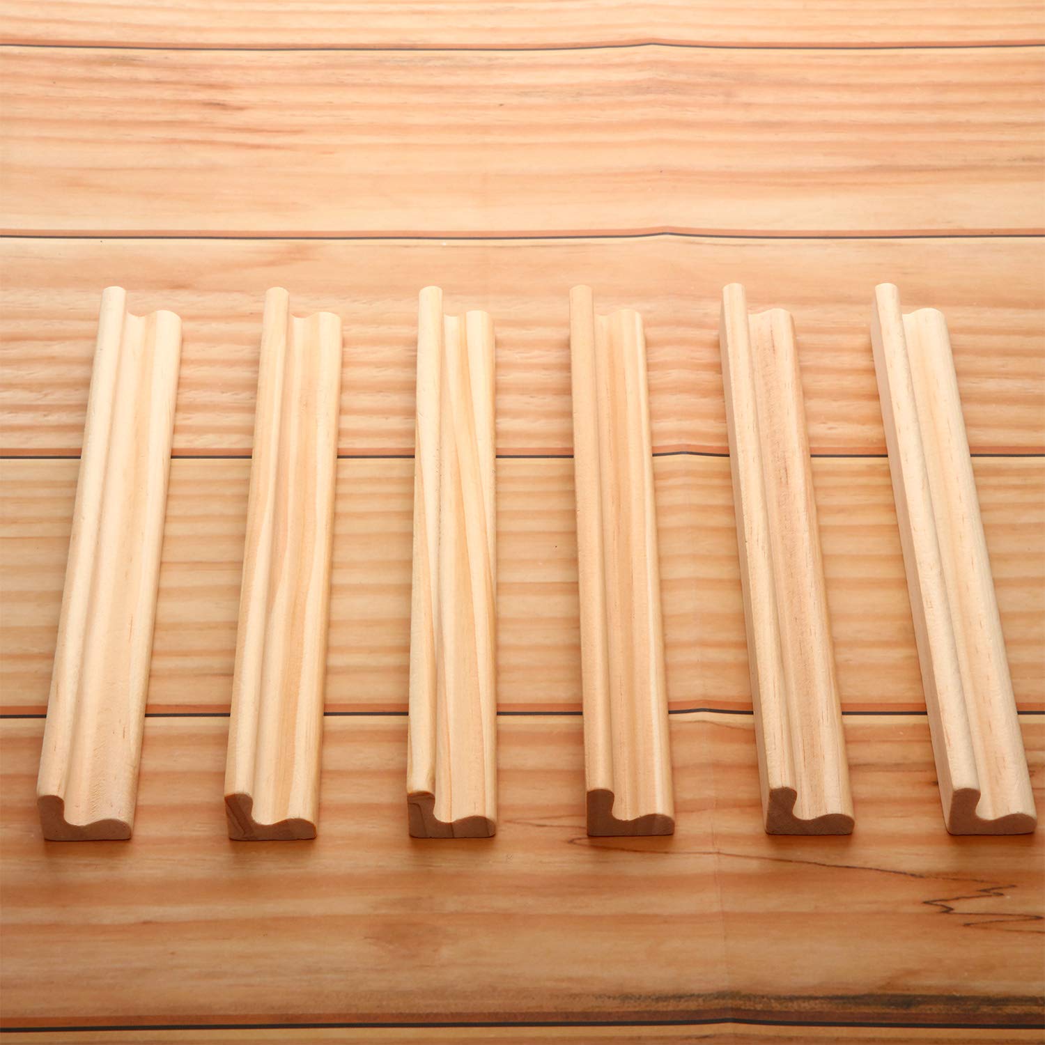 Gejoy 16 Pieces Wooden Tile Holders Replacement Rack Letter Racks Trays for Crafts and Game Stands