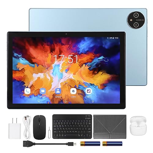 Haofy 2 in 1 Tablet, GPS Navigation 24MP Rear Camera 10.1 Inch Tablet PC Smart 12GB RAM 256GB ROM 5GWiFi for Learning for Android 11.0 for Entertainment (US Plug)