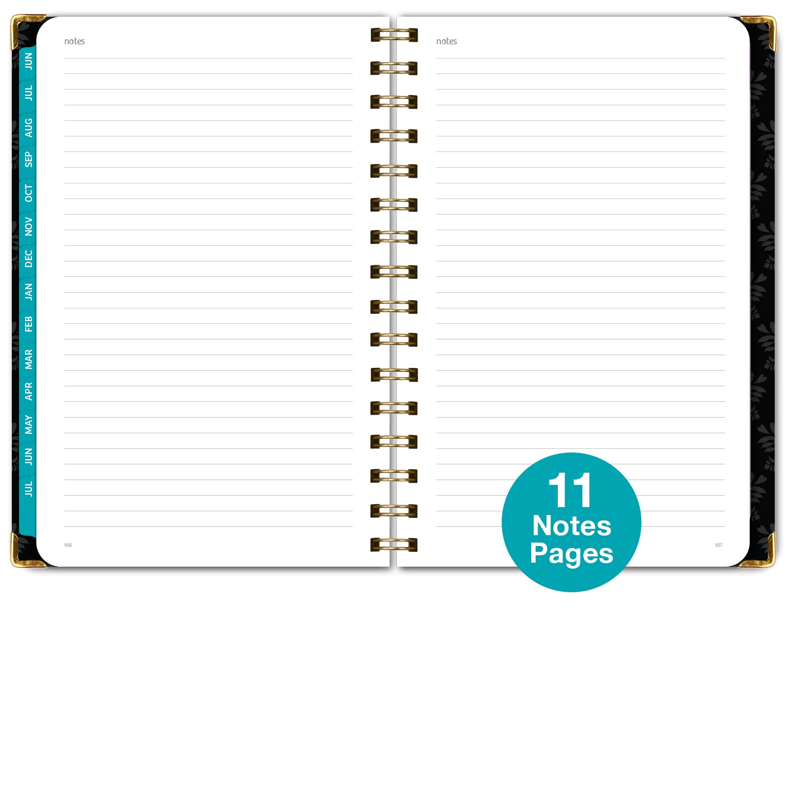 HARDCOVER Academic Year 2023-2024 Planner: (June 2023 Through July 2024) 5.5"x8" Daily Weekly Monthly Planner Yearly Agenda. Bookmark, Pocket Folder and Sticky Note Set (Sugar Skull)