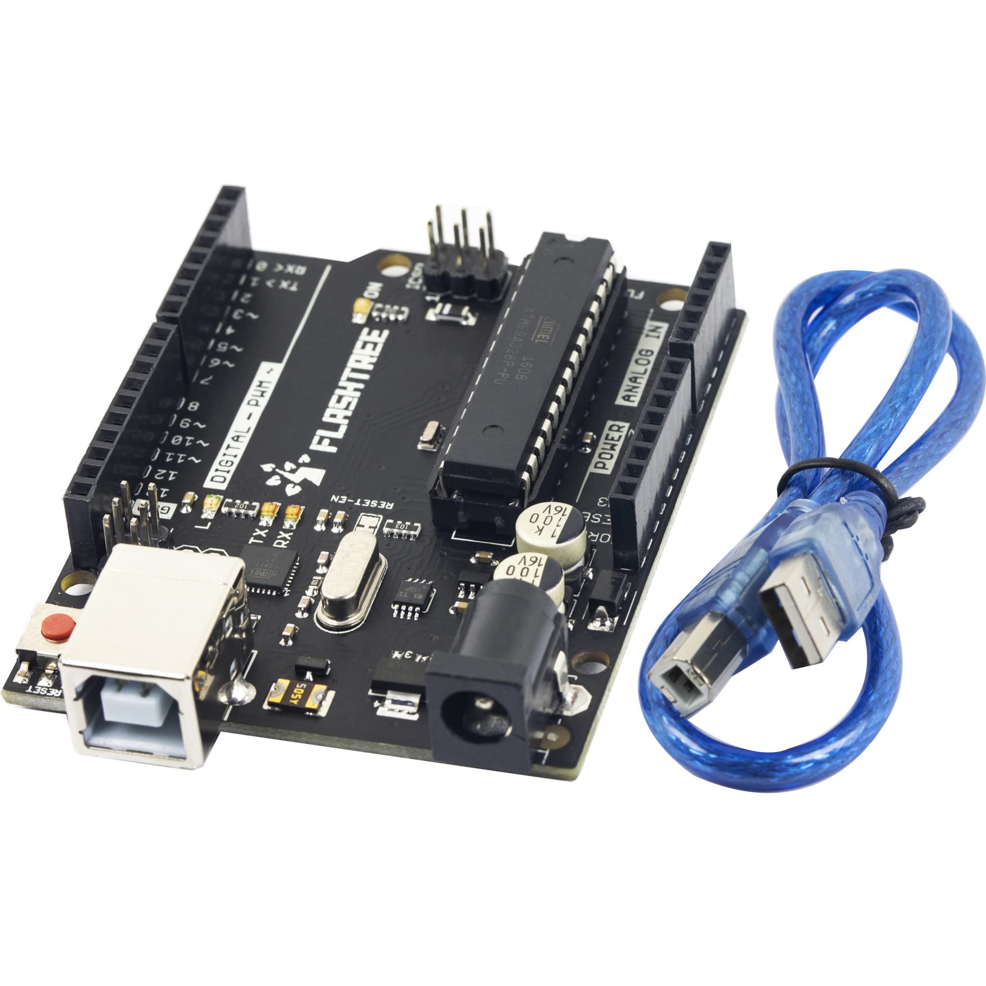 naughtystarts Development Board for ATmega328P with USB Cable Compatible for Arduino IDE (30 CM Cable + R3 Board)