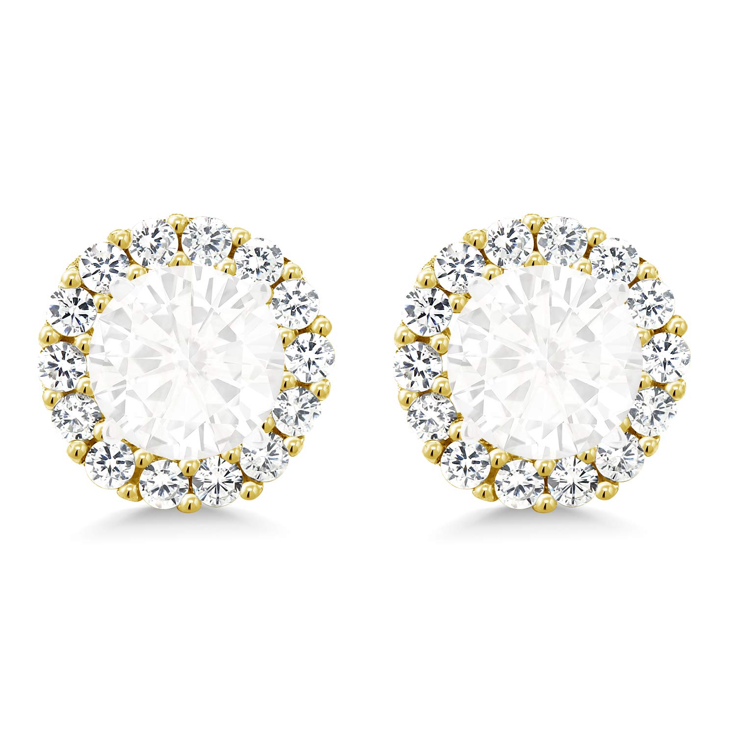 Gem Stone King 18K Yellow Gold Plated Silver Earring Jackets Fits 5MM Round Studs