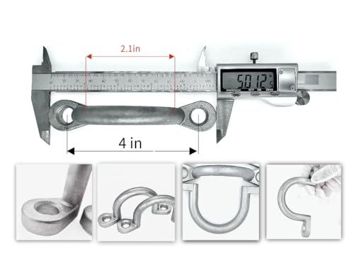 HCLLPS Replace Trailer Tie Loop 2" I.D. Aluminum Bolt-On Lashing Rope Tie Down Ring Horse (2 Pack)