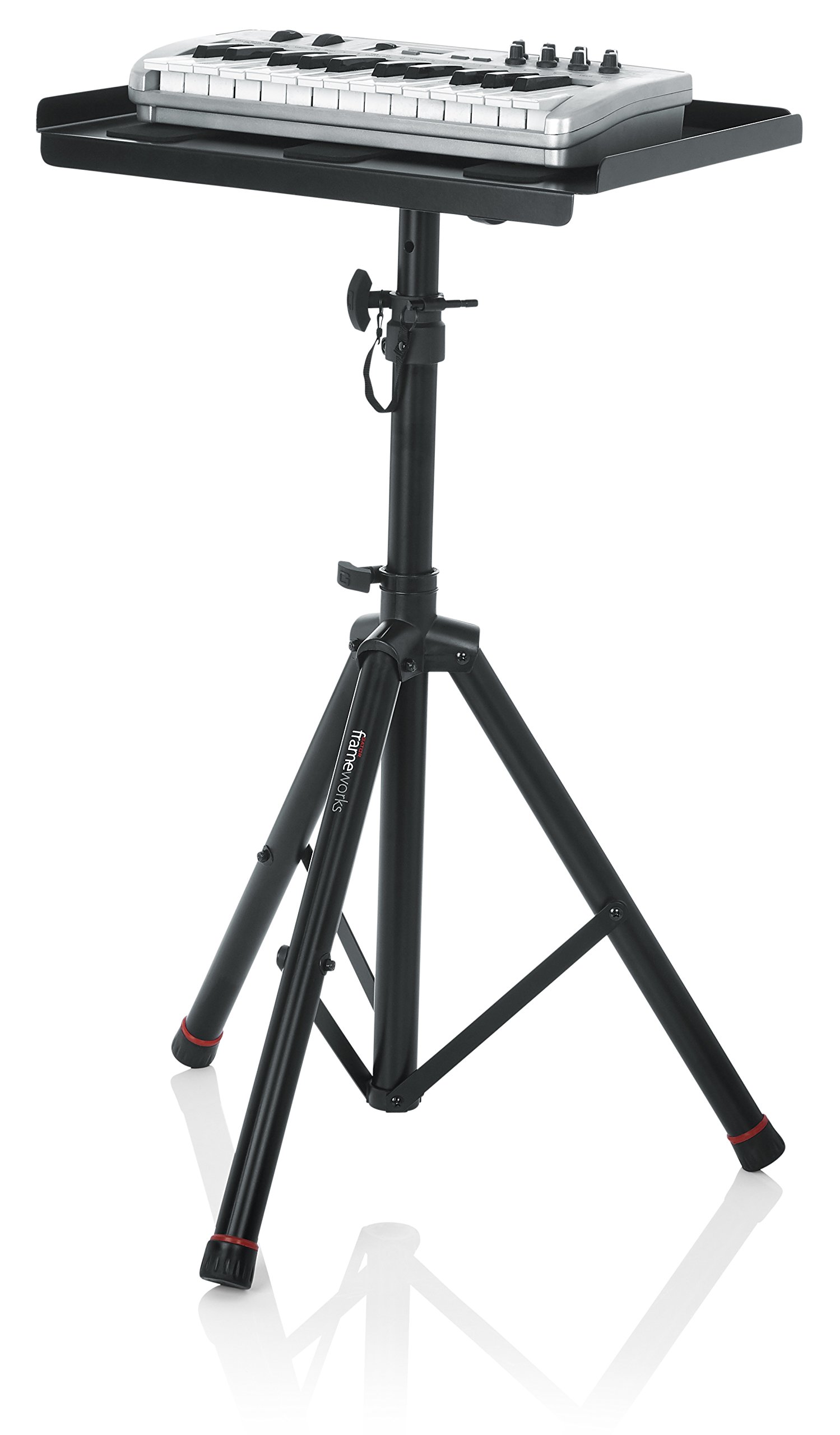 Gator Frameworks Heavy Duty Deluxe Adjustable Multi-Media Gear Stand Featuring 100x100 Vesa Mounting Brackets | Ideal for Laptops and more; Min/Max Height - 36"/48" (GFW-UTL-MEDIATRAY2)
