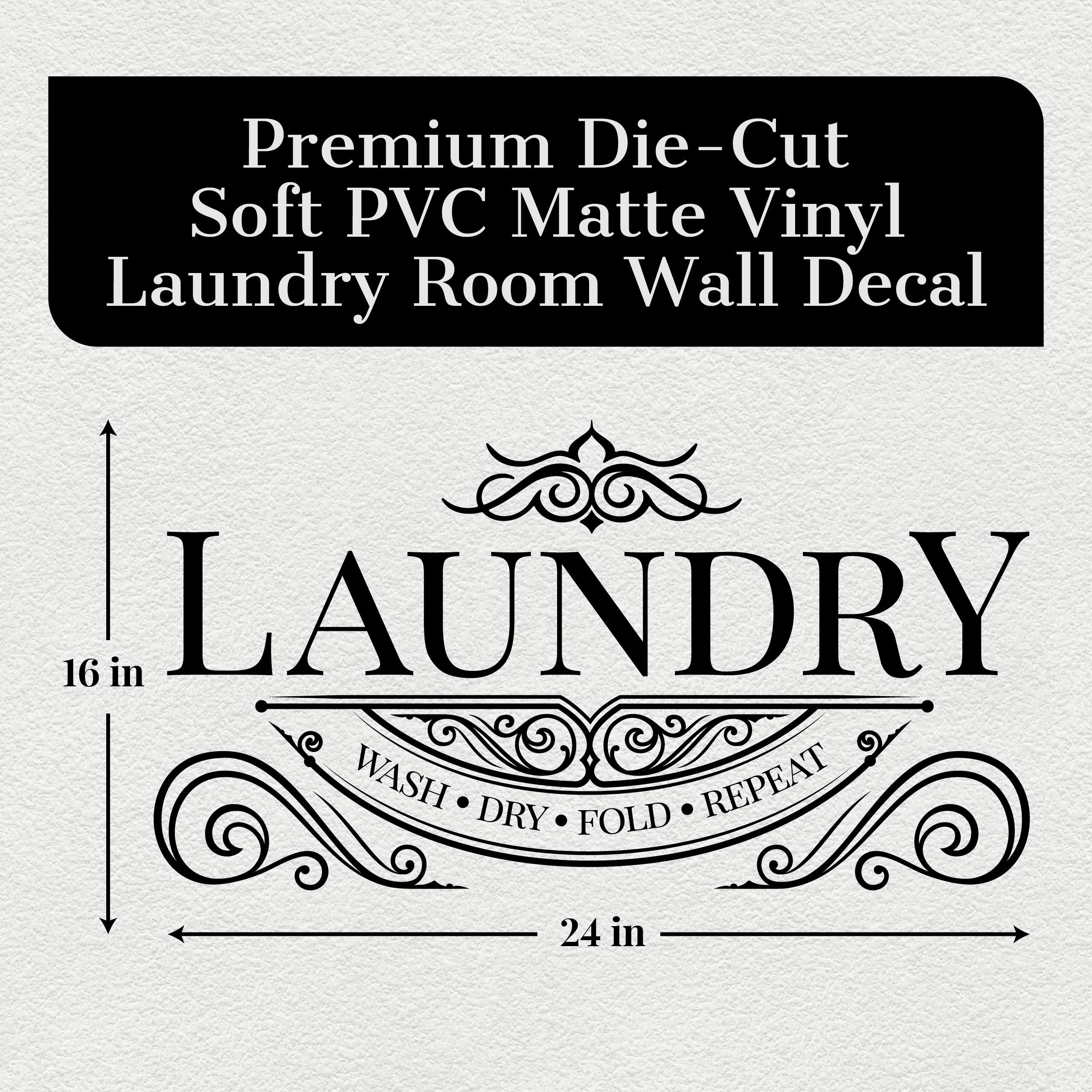 Good Karma Studio Laundry Sign, 24 x 16 in Laundry Room Decal, Laundry Room Sign, Laundry Signs for Laundry Room Decor, Laundry Room Wall Stickers, Laundry Room Decorations for Wall