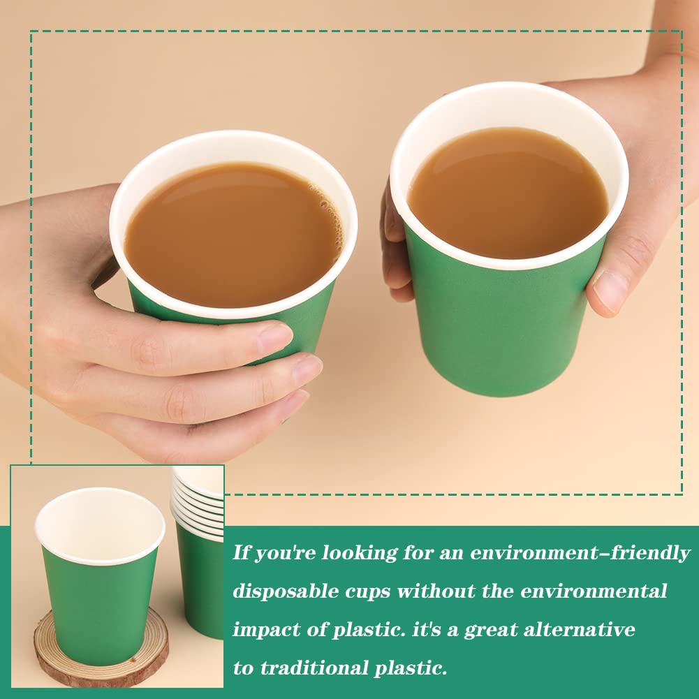 Giwrmu 200 Pack Paper Cups 8 oz, White Disposable Coffee Cups, Paper Cold Hot Beverage Drinking Cups for Home Kitchen, Office, Traval, Party