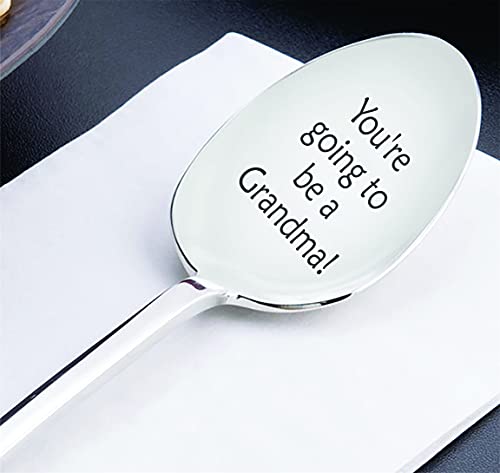 Grandma Pregnancy Announcement Gift | You Are Going To Be Grandma Engraved Spoon Gift | Promoted Grandma To Be Baby Reveal Grandparent Gift | New Grandma | First Time Grandmother Gift Ideas - 7 Inch