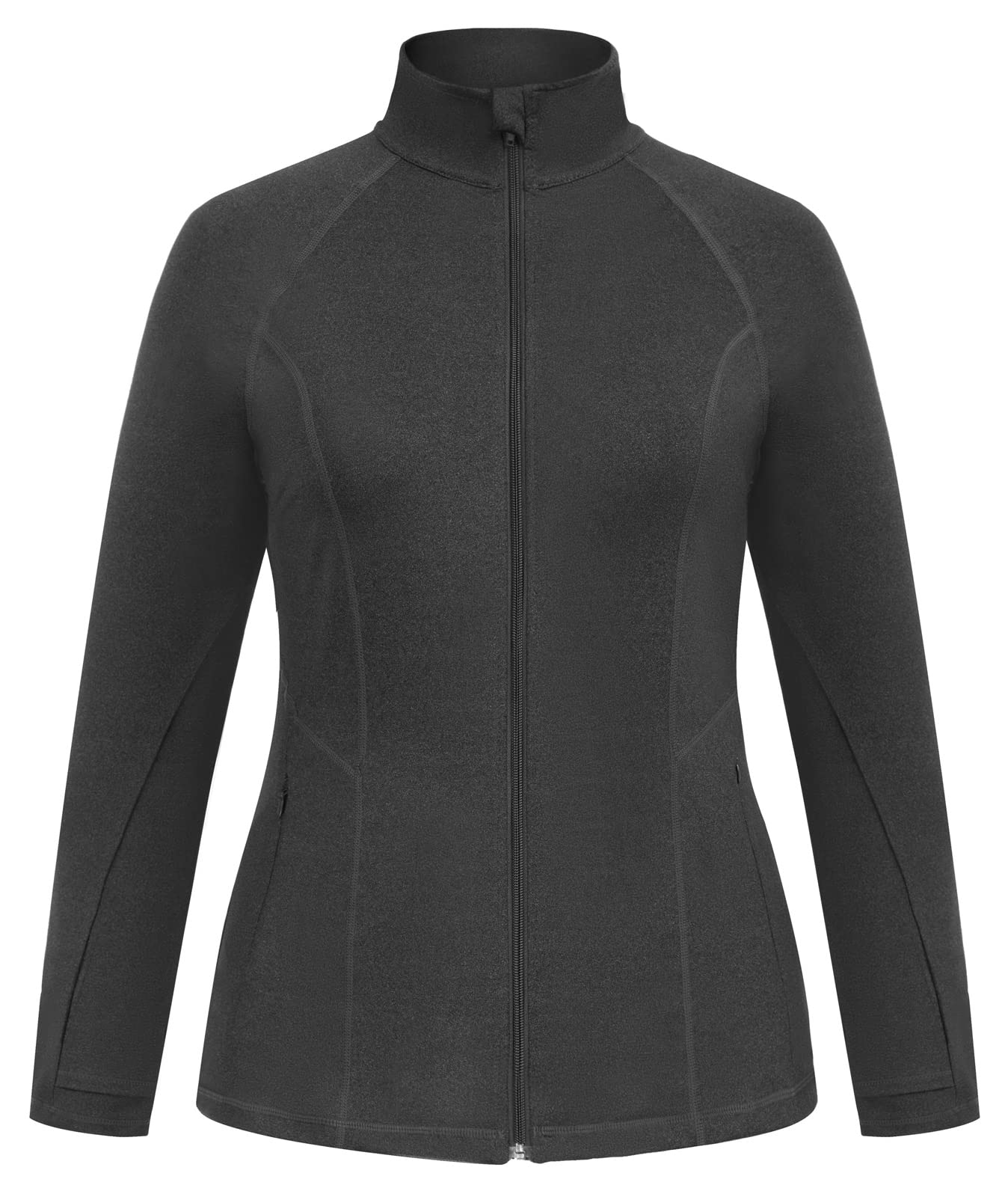 Hanna Nikole Womens Yoga Jacket Plus Size Slim Fit Athletic Gym Workout Track Activewear Dark Grey 18W