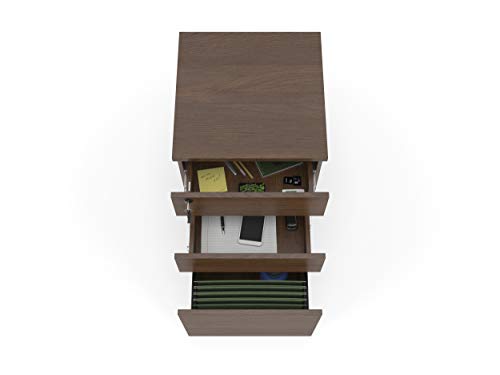 HON Basyx Commercial-Grade Mobile Wooden Pedestal, Filing Cabinet, Standard, Light Walnut