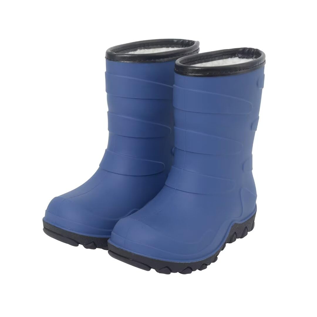 FUNCOO PLUS Kids Winter Rain Boots, Insulated Snow Boots, Children Waterproof Mud Boots, Boys Warm Rain Boots, Little Kid Size 2, Navy