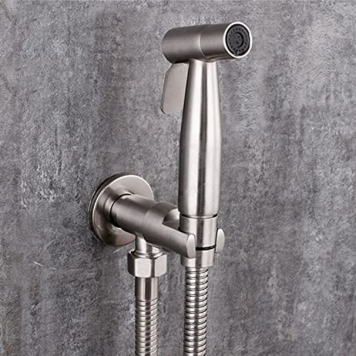 FZZDP Brushed Douche Kit Hand Held Bidet Sprayer Stainless Steel Toilet Faucet Valve Set Shower Head