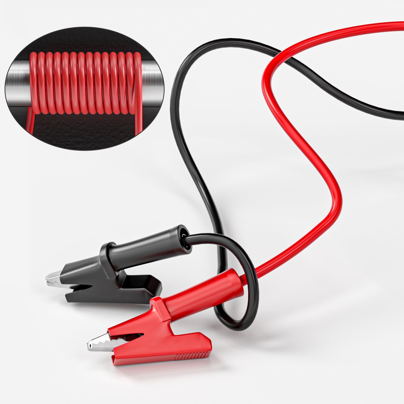 Goupchn 5PCS Alligator Clips Test Leads Dual Ended Crocodile Wire Cable with Insulators Clips Test Flexible Copper Cable for Electrical Testing 3.3ft/1m