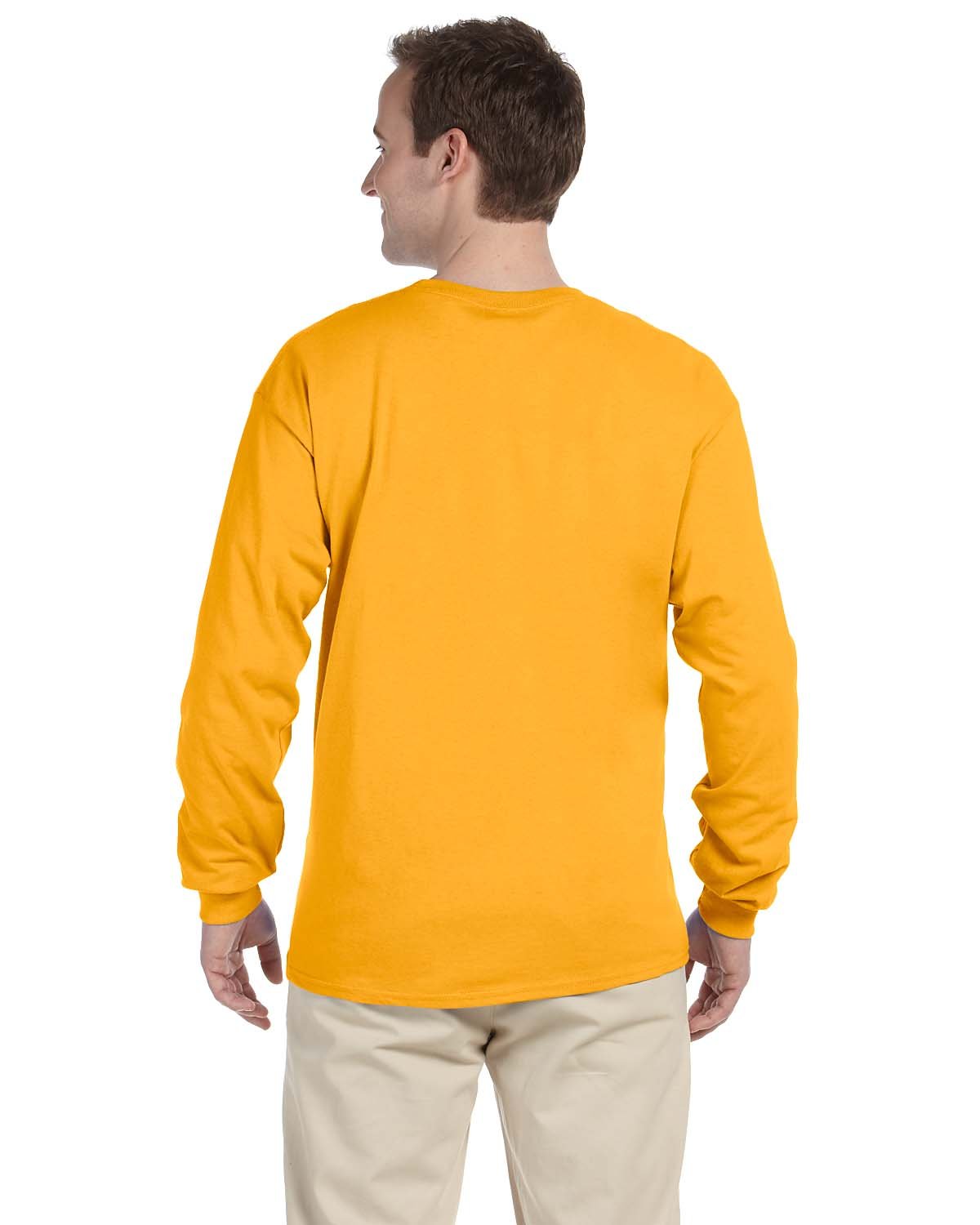 Fruit of the Loom Adult 5 oz. HD Cotton™ Long-Sleeve T-Shirt XL GOLD