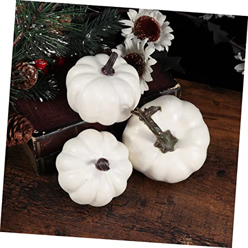 Garneck 18 Pcs Home Decor White Pumpkin DIY Pumpkin Simulation Pumpkin Mold Fake Pumpkin Dining Table