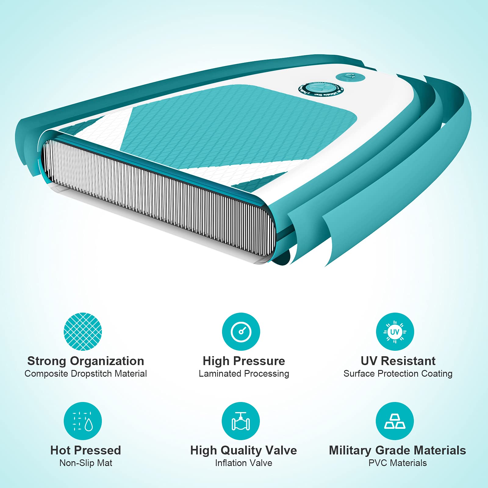 Glymnis Inflatable Stand Up Paddle Board 320x80x15cm SUP Board with Adjustable Paddle Air Pump Carry Backpack Leash & Repair Kit for Beginners Adults Kids Mint Green