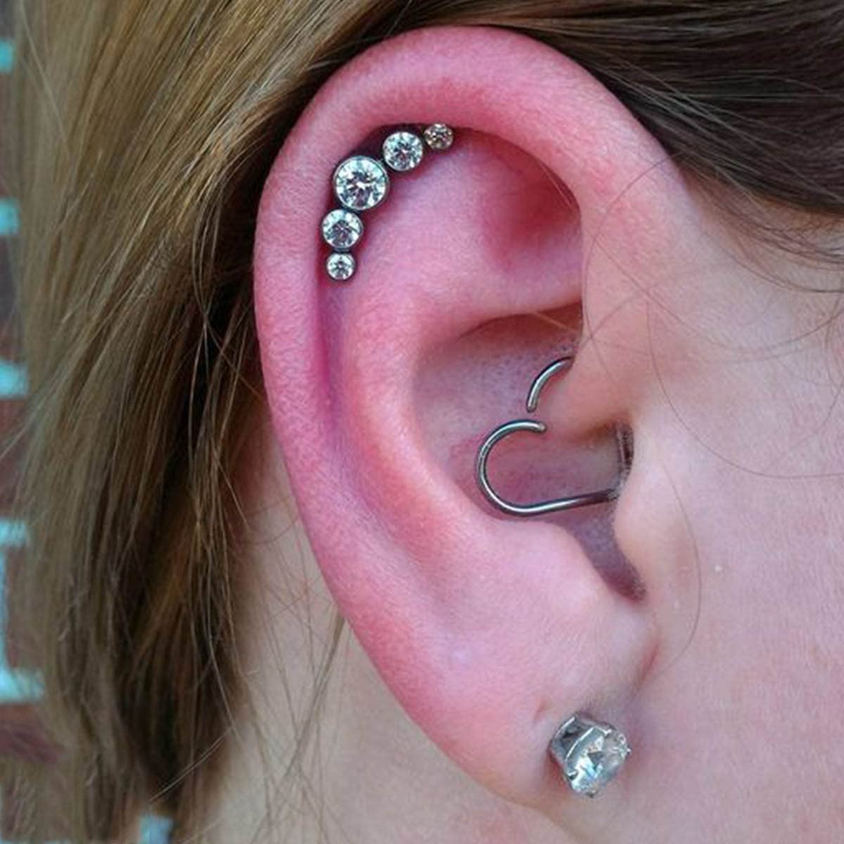 Gnoliew 16G 316L Stainless Steel Labret Monroe Lip Ring Studs Cartilage Helix Tragus Conch Daith Nose Piercing Jewelry (16g Gold)