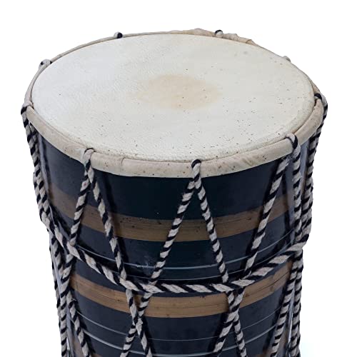 Handmade Wooden & Leather Classical Indian Folk Tabla Drum Set Hand Percussion Drums World Musical Instruments Punjabi Dhol Dholak Dholki 8 x 6 Inches Fun Birthday Housewarming Gift Ideas