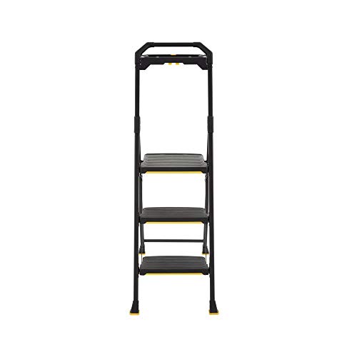 Gorilla Ladders GLHD-3T 3-Step Pro-Grade Steel Project Ladder, 300 lbs. Load Capacity Type IA Duty Rating