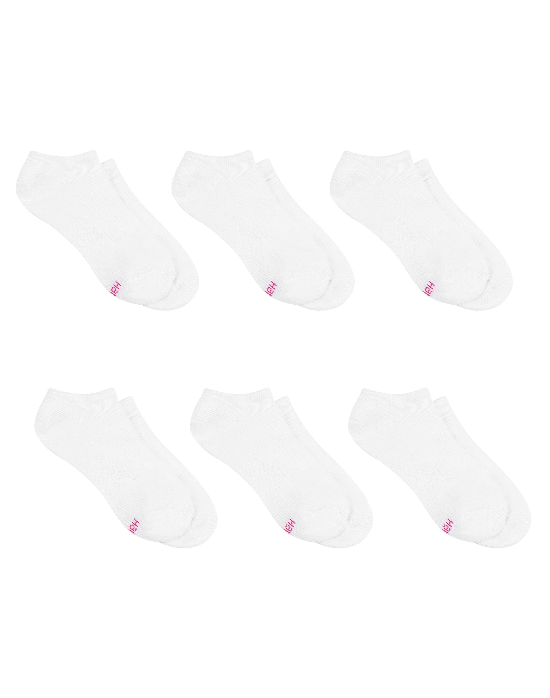 Hanes Womens Premium Performance Cushioned No Show Socks 6-Pack, 5-9, White