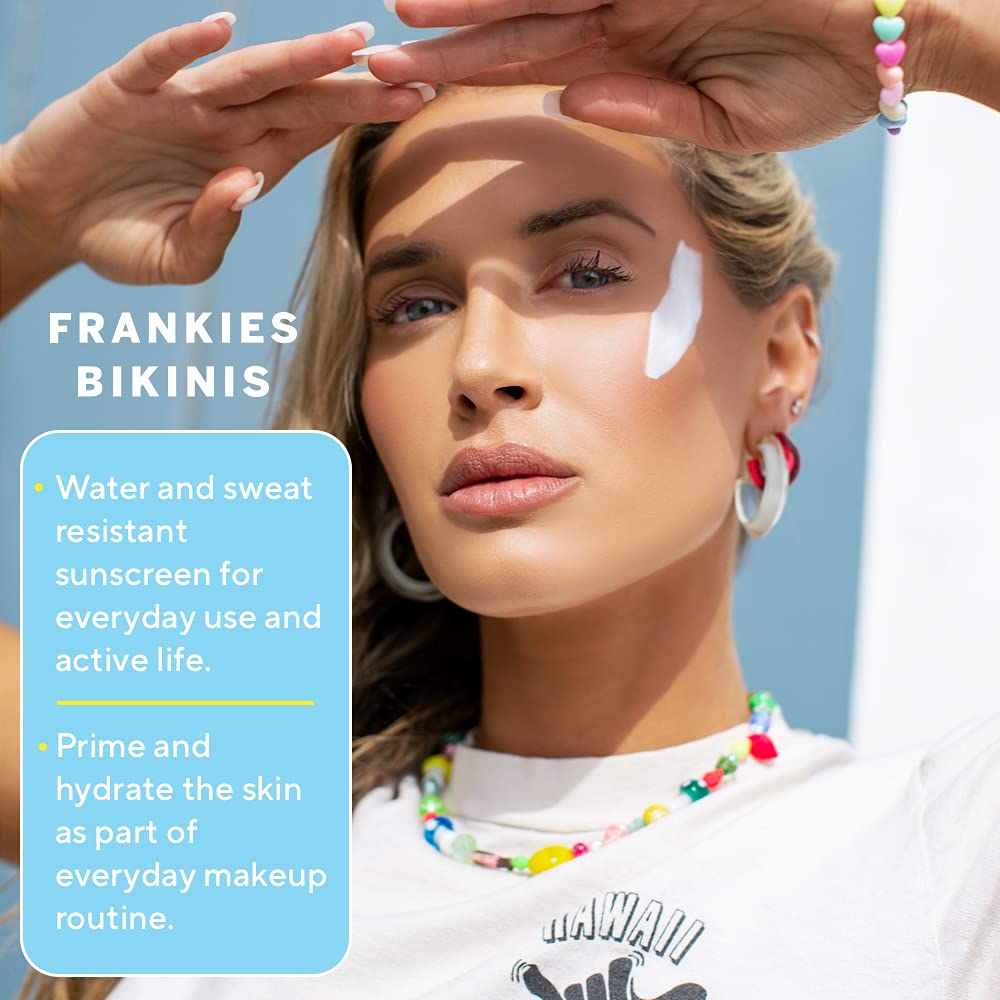 Frankies Bikinis Mineral Sunscreen SPF 30, Transparent Coral Reef Safe Body & Face Sunblock, Non-Nano Zinc Oxide Based Sunscreen Lotion, Broad Spectrum Physical Solar Skin Protector Vegan, 5 Fl Ounces