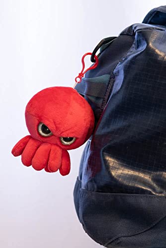 Grumpy Baby Octopus Stuffed Animal Keychain - Mini Plush Keychain Pendant with Clip - Super Cute Soft Stuffed Animal Plushie Toy for Backpack, Handbag, Purse, Car Accessories (Red, 3β)