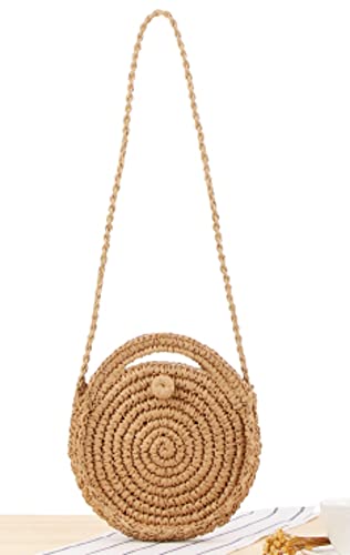 Handwoven Straw Bag for Women Lightweight Shopping Tote Handbag Purse Boho Bag